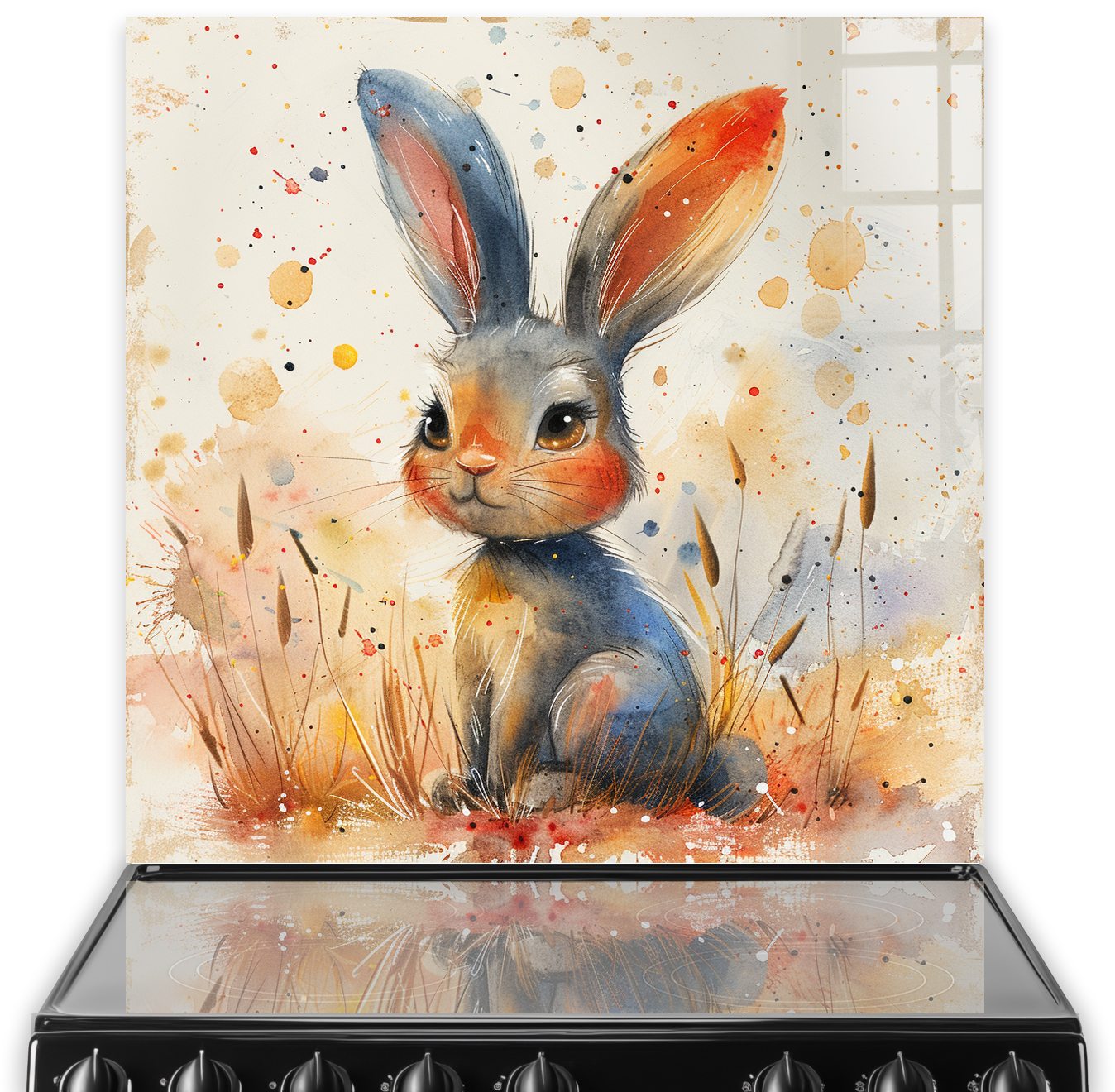 Whimsical Hare Printed Splashback | VividSplashbacks