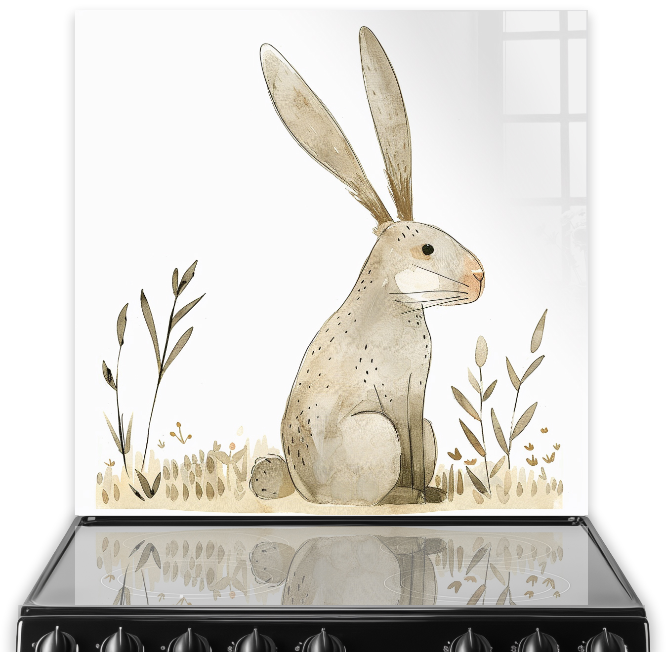 Simplistic Hare Printed Splashback | VividSplashbacks