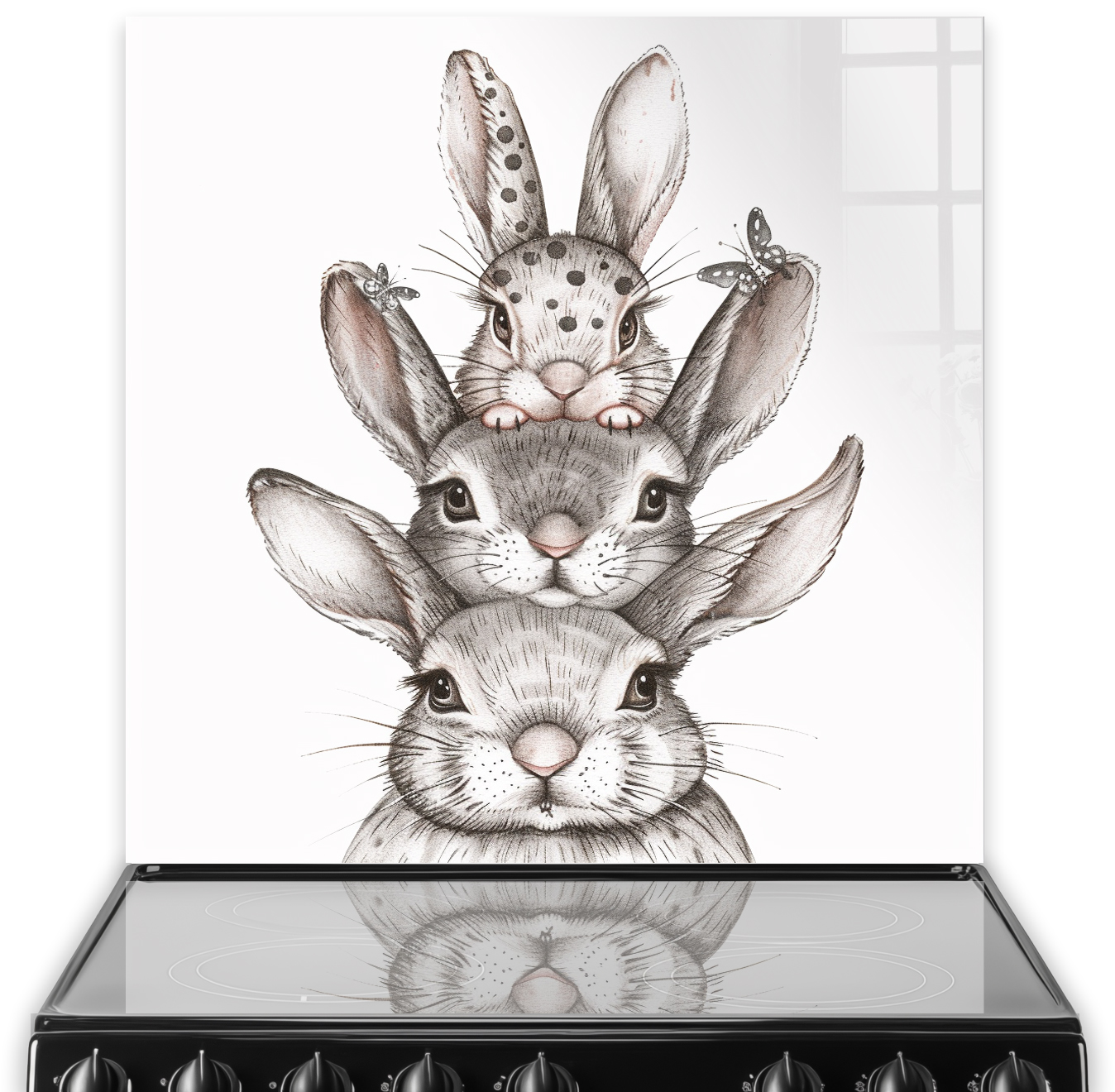 Towering Hare Trio Printed Splashback | VividSplashbacks
