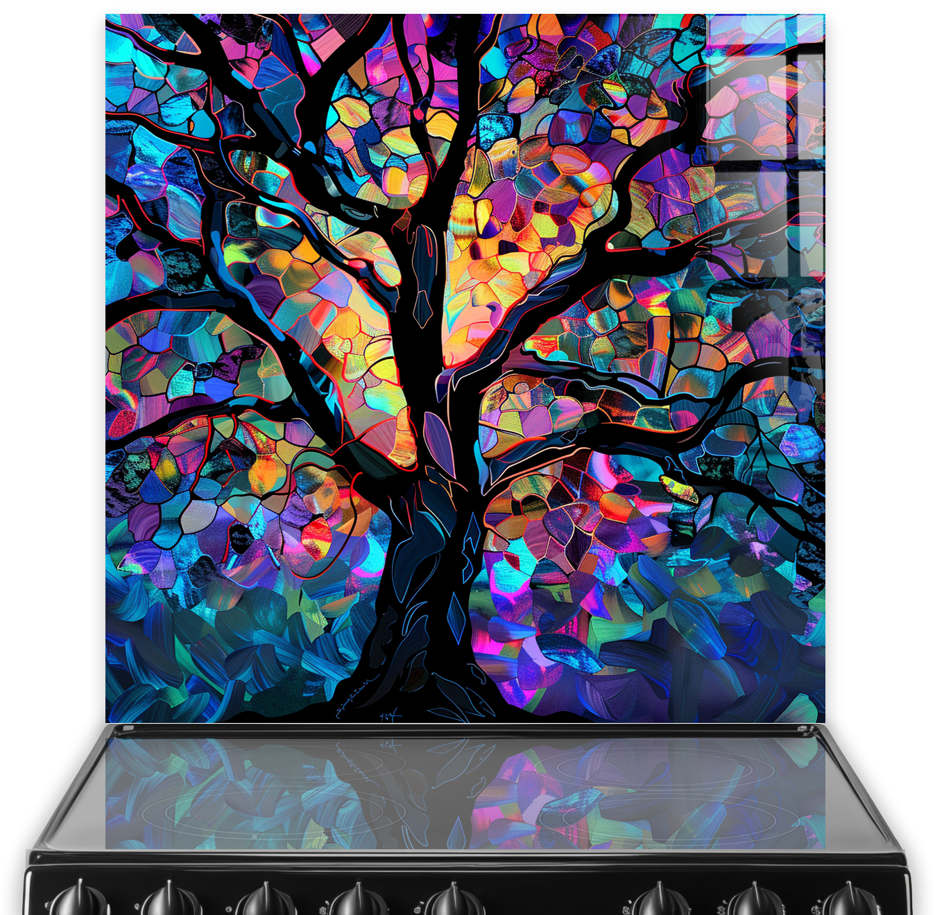 Mosaic Tree Printed Splashback | VividSplashbacks