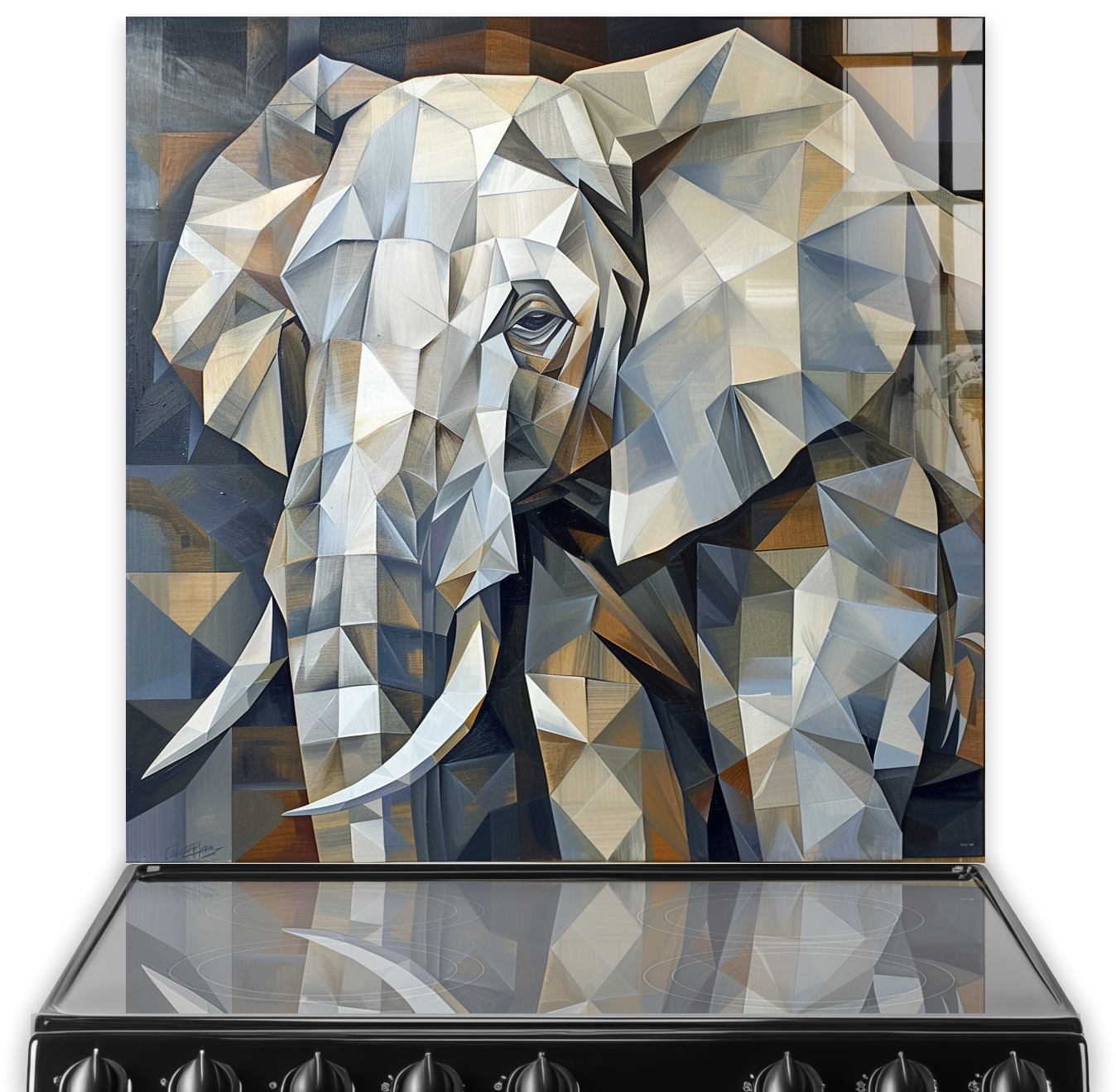 Cubist Elephant Printed Splashback | VividSplashbacks