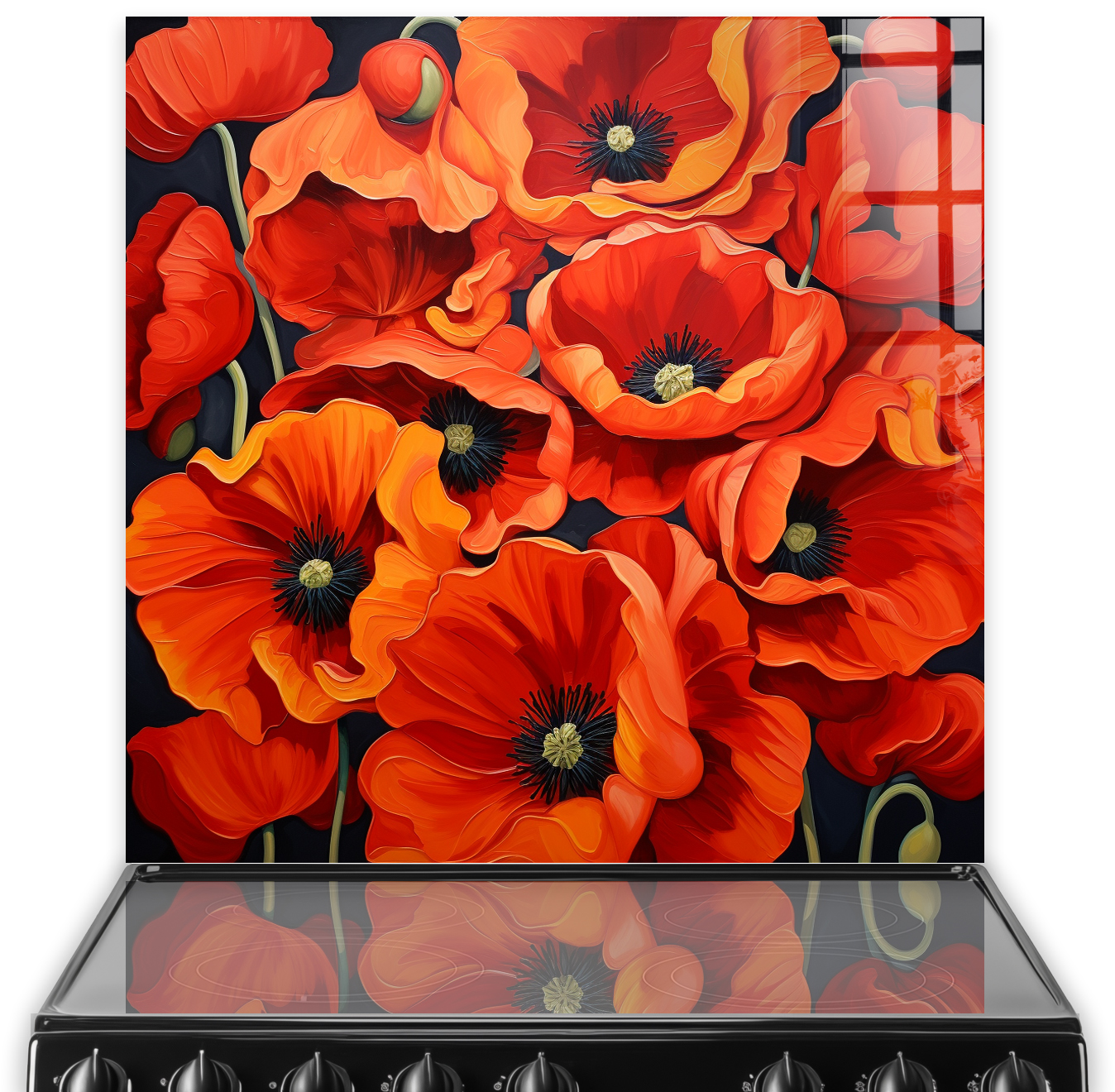 Vivid Poppy Display Printed Splashback | VividSplashbacks