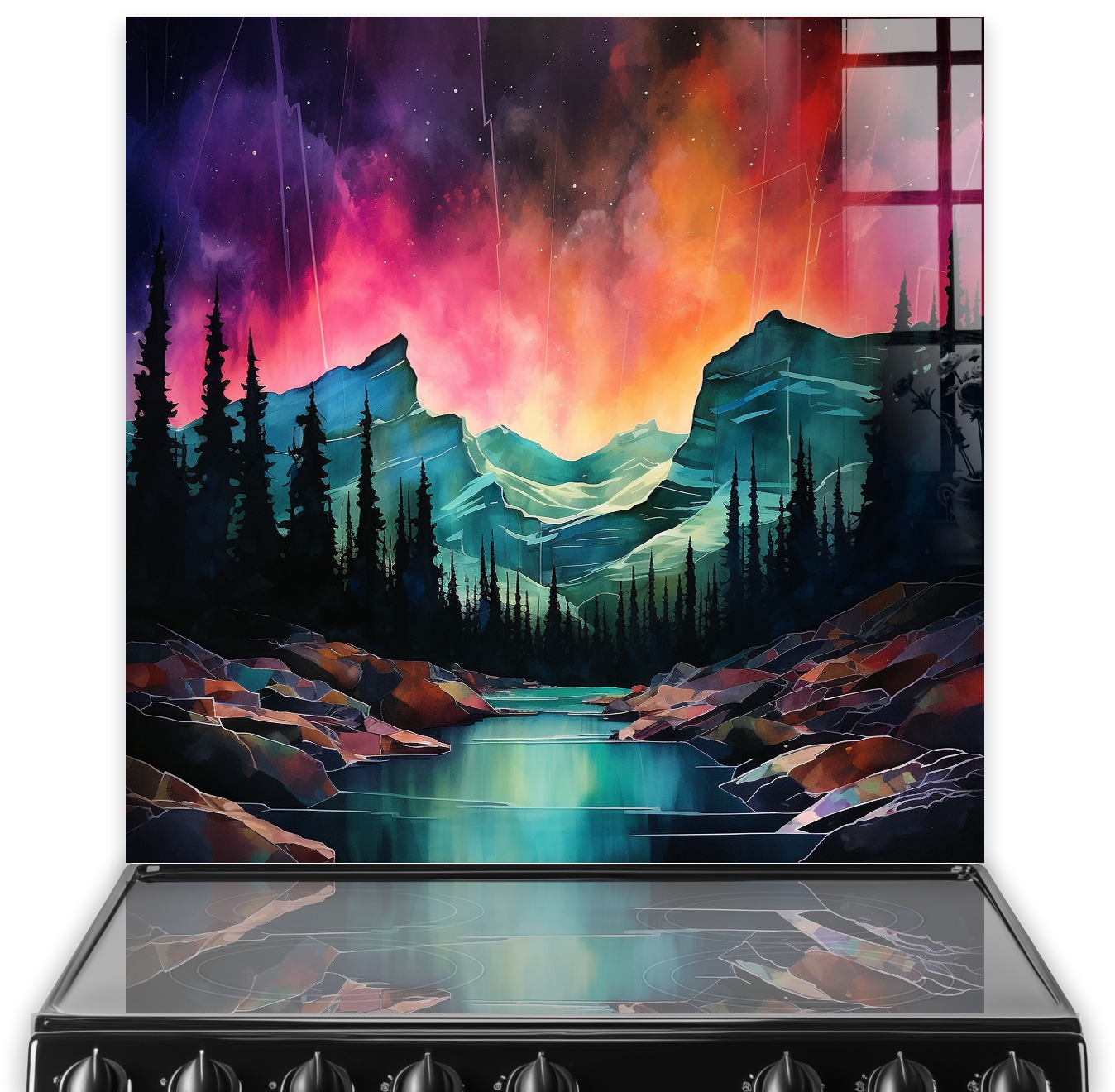 Aurora Minimalist Canvas Printed Splashback | VividSplashbacks