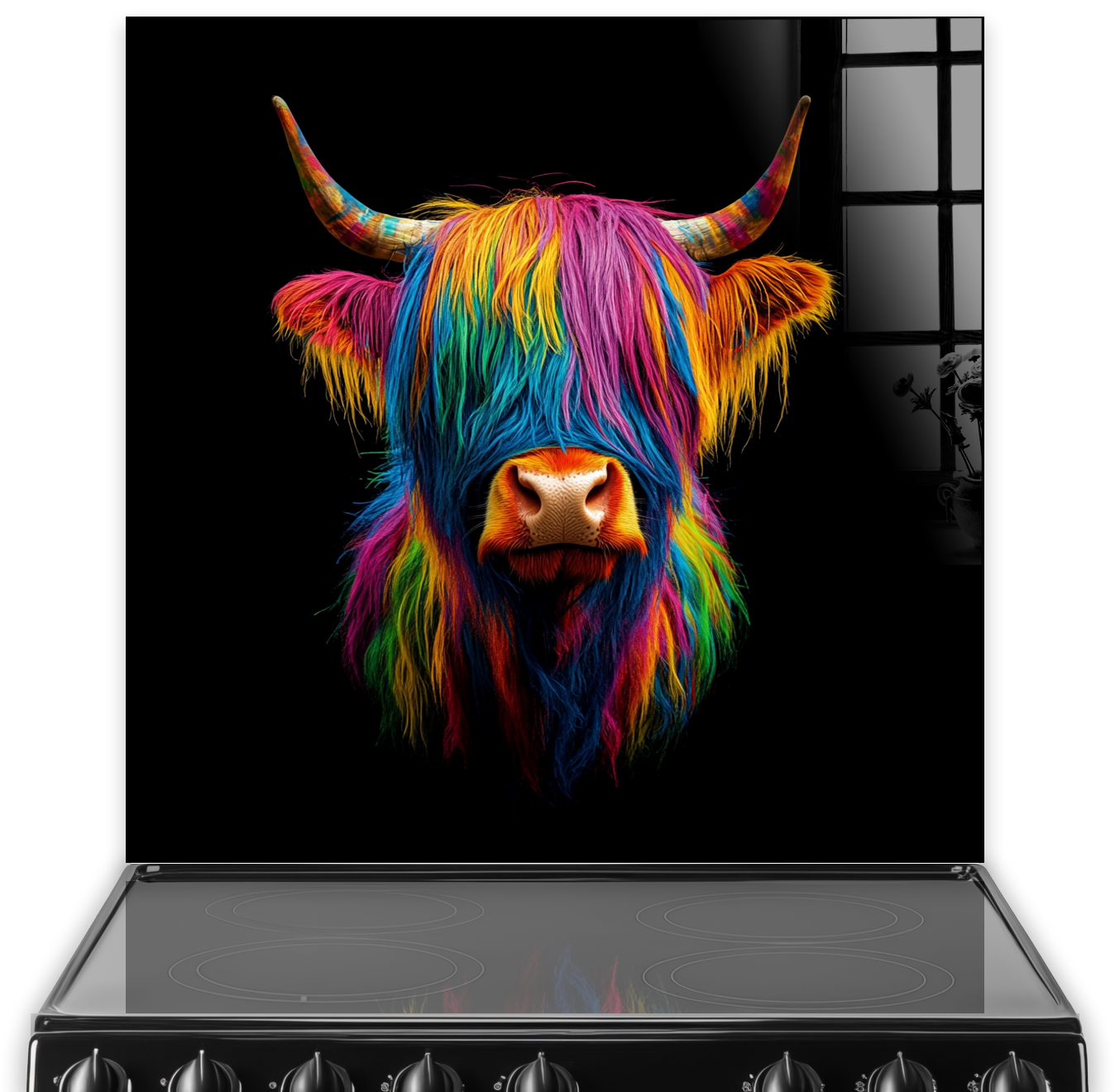 Furry Mane Highland Art Printed Splashback | VividSplashbacks