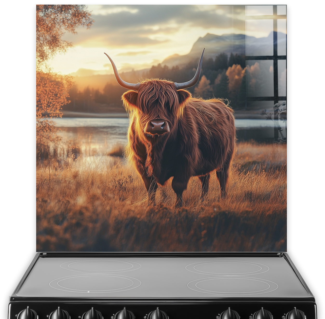 Golden Hour Highlander Printed Splashback | VividSplashbacks