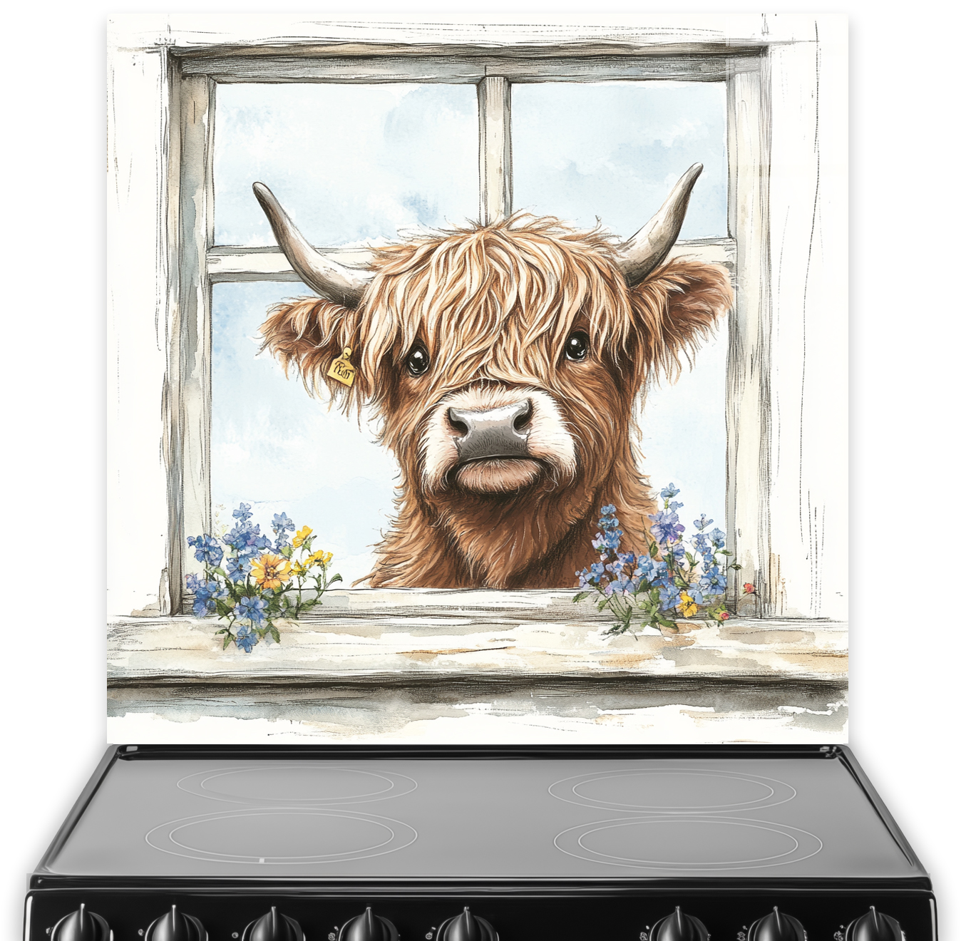 Highland Cows Art Printed Splashback | VividSplashbacks