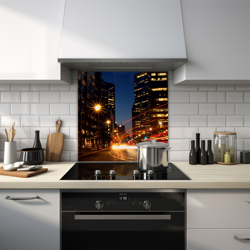 Office Blocks Night Timelapse Printed Splashback | VividSplashbacks