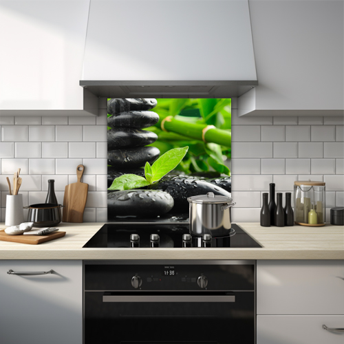 Bamboo and Pebbles Stillness Printed Splashback | VividSplashbacks