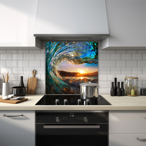 Spiral Wave Printed Splashback | VividSplashbacks