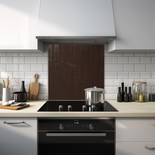 Dark Wood Grain Printed Splashback | VividSplashbacks
