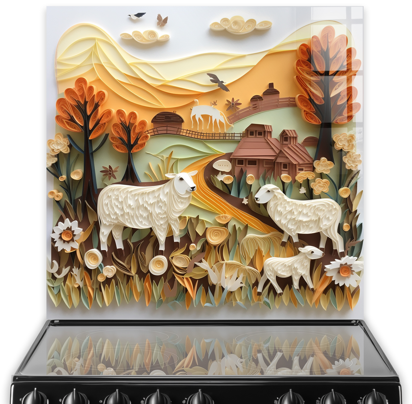 Farmyard Quill Printed Splashback | VividSplashbacks