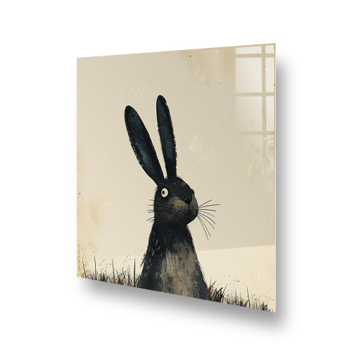 Enigmatic Hare Illustration Printed Splashback | VividSplashbacks