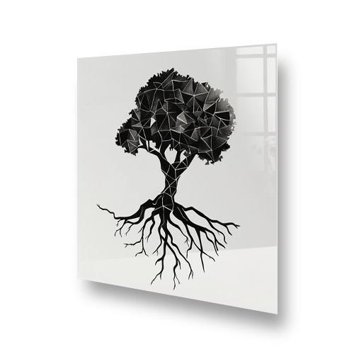 Geometric Tree Artwork Printed Splashback | VividSplashbacks