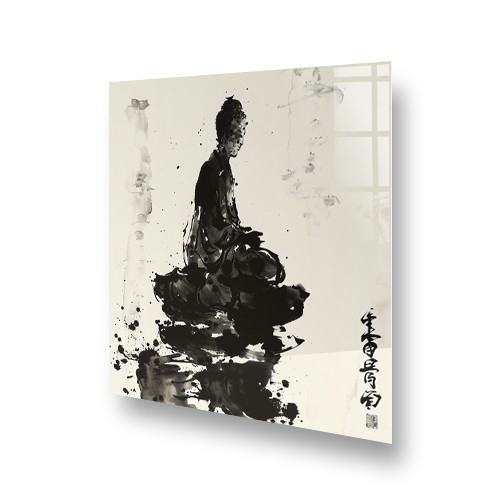 Zen Buddha Ink Wash Printed Splashback | VividSplashbacks