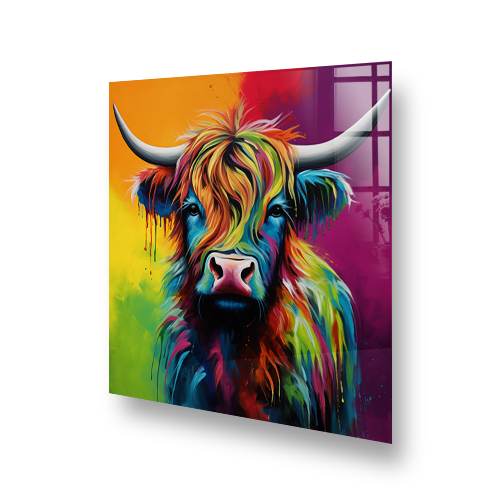 Highland Cow Colour Burst Printed Splashback | VividSplashbacks