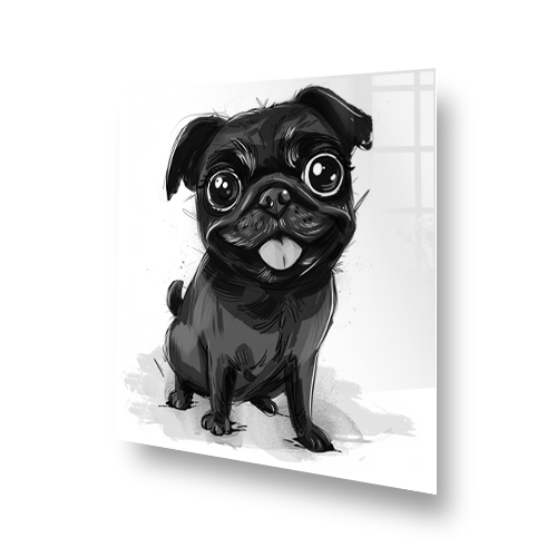 Cheeky Pug Kitchen Art Printed Splashback | VividSplashbacks