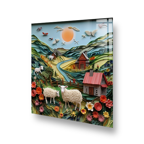 Quilled Farmyard Scene Printed Splashback | VividSplashbacks