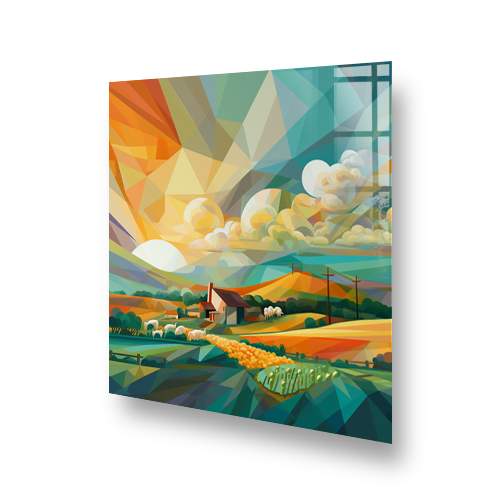 Cubist Farm Charm Printed Splashback | VividSplashbacks