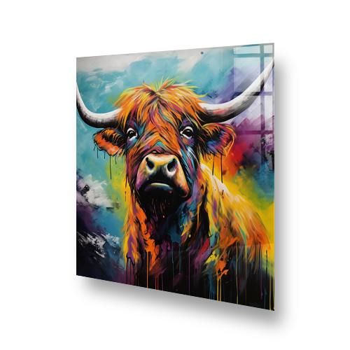 Colourful Painted Cow Printed Splashback | VividSplashbacks